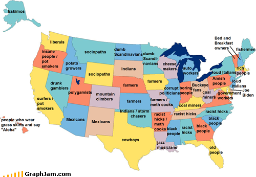 American Stereotypes Map