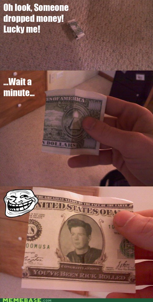 Troll Face On Dollar Bill
