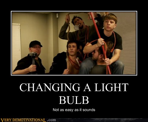 CHANGING A LIGHT BULB - Very Demotivational - Demotivational Posters ...