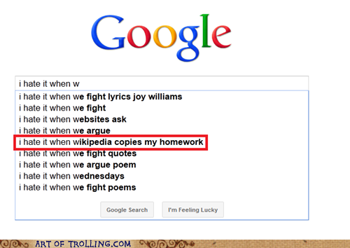 Wikipedia Plagiarized Me, Teach! - Art of Trolling - Troll | Trolling ...