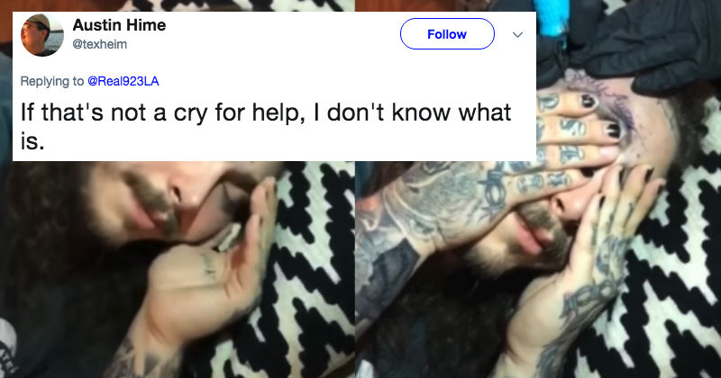 Post Malone Gets Passionately Trolled For Absurd New Face Tattoo - FAIL ... Post Malone Gets Passionately Trolled For Absurd New Face Tattoo - FAIL ...