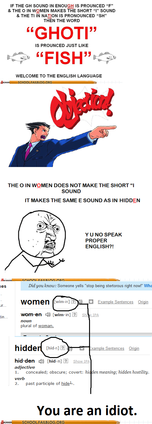 School of Fail - ghoti - homework class test - Cheezburger