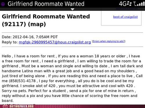 Dating Fails - craigslist - Dating FAILs & WINs | Funny Memes - dating ...