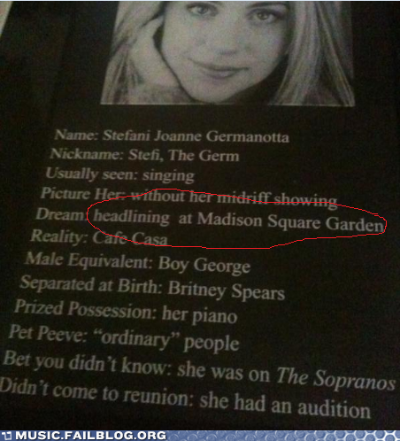 Lady Gaga High School Picture