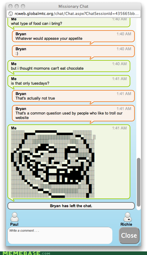 Art of Trolling - Mormon Chat - Page 4 - Troll Tricks and Pranks ...