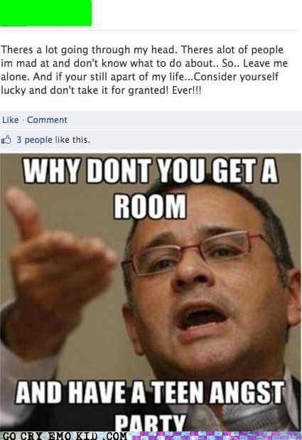 Go Cry Emo Kid - angst - Emo Lols, Hipster Haters, and Cool Kid ...