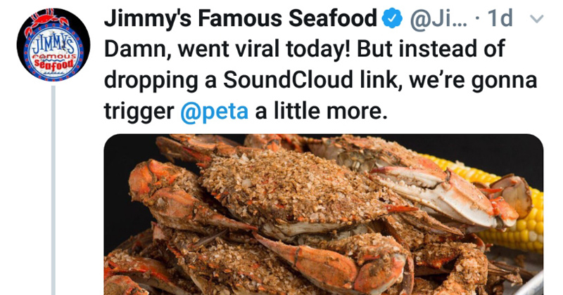 Seafood Restaurant Roasts PETA To A Smoldering Crisp In Twitter Tirade ...