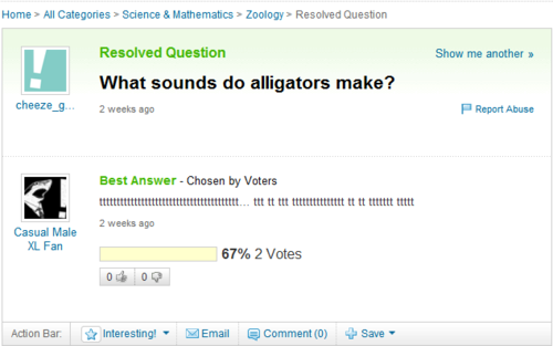 What Does the Gator Say? - Art of Trolling - Troll | Trolling | Yahoo Answers | Omegle