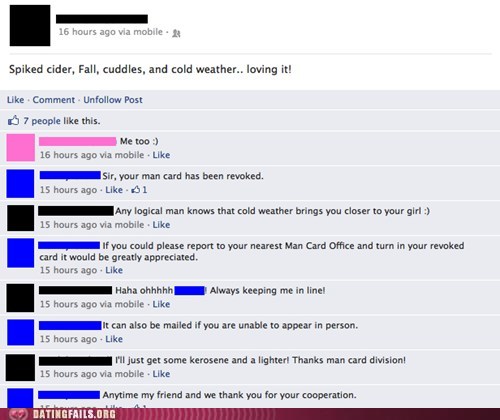 Man Card Division: Helping Men Stay Manly - Dating Fails - dating memes ...