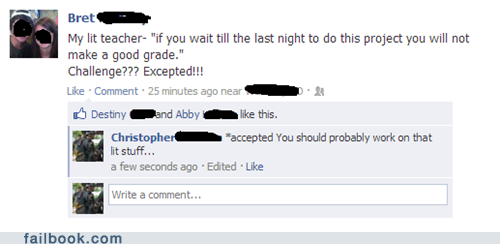 Challenge Respected! - Failbook - Failing On Facebook