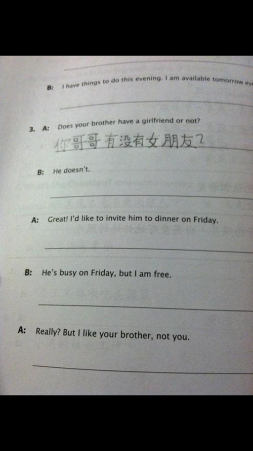 School of Fail - pick-up lines - homework class test - Cheezburger