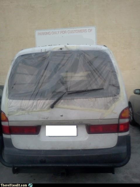 There, I Fixed It - minivan - white trash repairs - Cheezburger