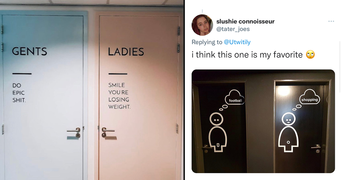 Cringey Bathroom Signs Roasted For Terrible Use of Gender Roles ...