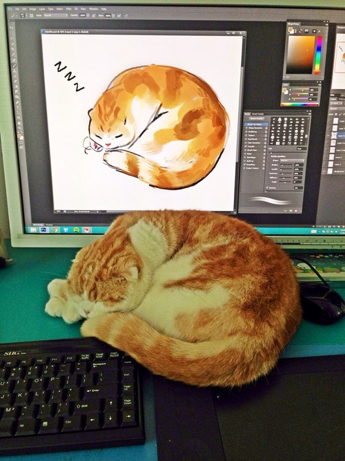 An Artist's Rendition of Waffles the Cat - Lolcats - lol | cat memes ...