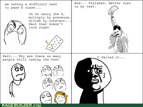 Why No One Wants to Be the First to Turn in Their Test - Rage Comics ...