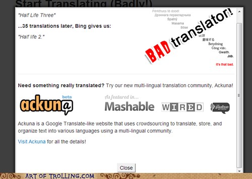 Why Must You Crush My Dreams Like This, Bad Translator? - Art of ...