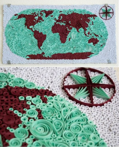 This Curled Paper Pieces Make for an Amazing Map - WIN! - epic win photos