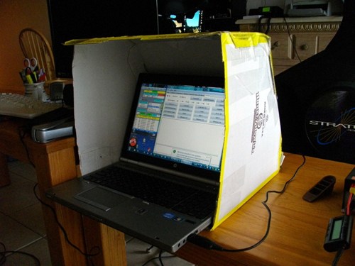 Pizza Box Screen Sunshade - There, I Fixed It - white trash repairs