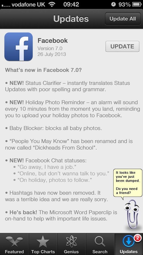 Facebook Version 7.0 is Loaded With Features! - Failbook - Failing On ...