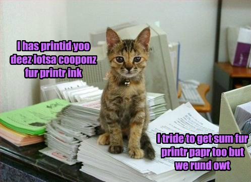 YAY Cheep Ink! Nao Wut To Yooz It Awn? - Lolcats - lol | cat memes ...