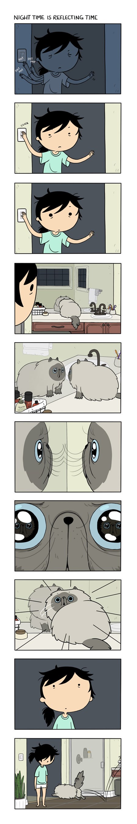 Reflection Time - Web Comics - 4koma comic strip, webcomics, web comics