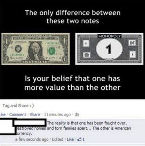 Money is All in Our Heads - Failbook - Failing On Facebook
