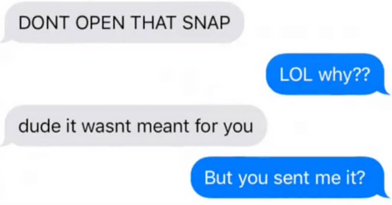 A Quick Satisfying Story About An Accidental Snapchat And Unexpected ...