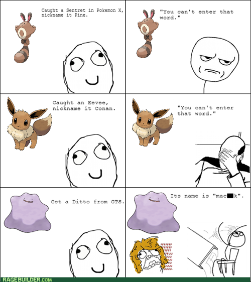 Pokémon X Profanity Censor Has Some Issues... - Rage Comics - rage comics