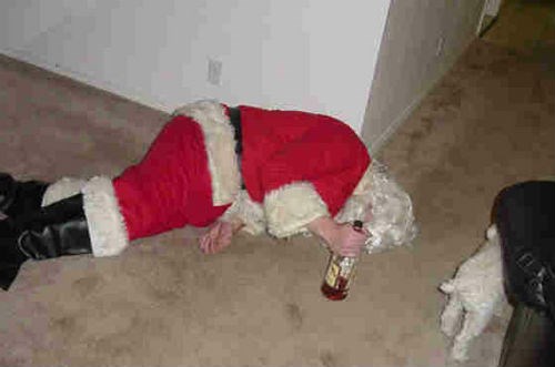 Santa Passed Out Drunk