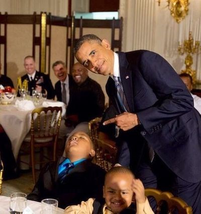 And Mom Thought it Would Be a Good Photo BEFORE the President Showed Up ...