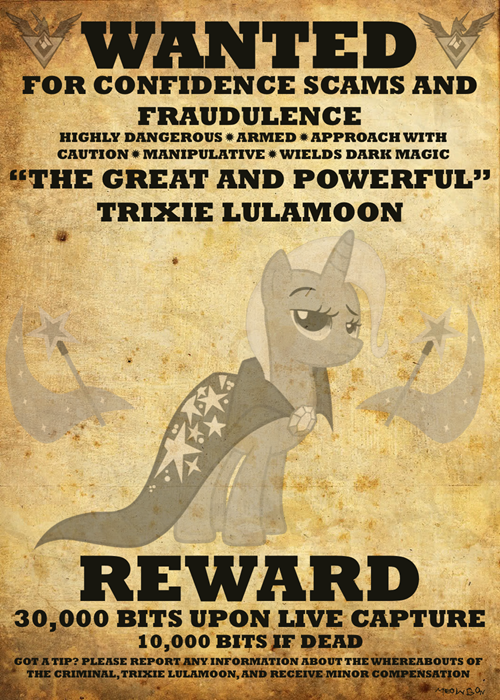Wanted - Trixie - My Little Brony - my little pony, friendship is magic ...