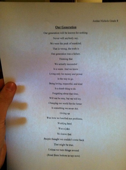 This Middle School Student Wrote a Pretty Amazing Poem, But They Wrote ...