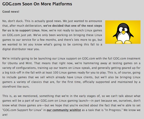 GOG Adding Support for Linux - Video Game Coverage - Video Games ...