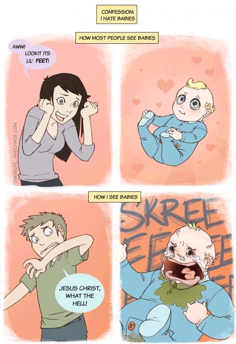 How I View Babies vs. Most People - Web Comics - 4koma comic strip ...