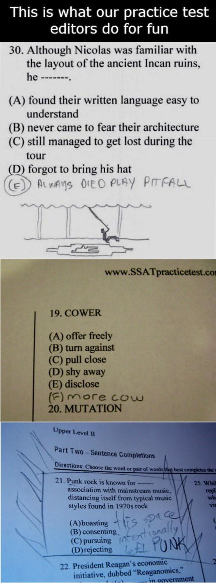 It's Not Just the Students That Get Bored on Tests - FAIL Blog - Funny ...
