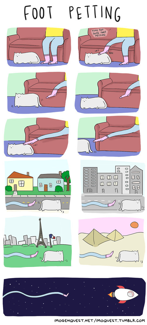 Foot Petting - Web Comics - 4koma comic strip, webcomics, web comics