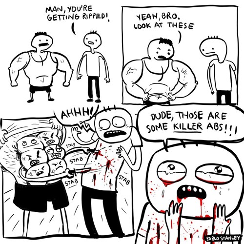 Those Abs Need to Be in Prison - Web Comics - 4koma comic strip ...