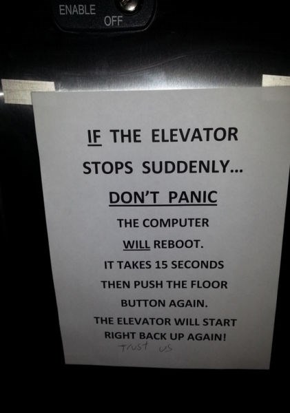 Elevator: No Hauntings or Deaths in Six Days! - FAIL Nation - Vintage ...