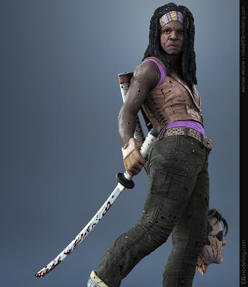Awesome Michonne 3D Art - The Walking Dead - The Walking Dead Meme ...