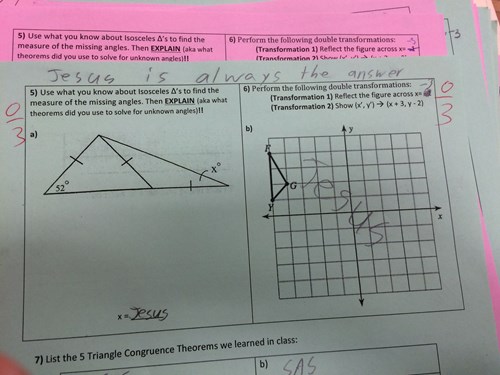 Someone Isn't Terribly Good at Math - School of Fail - homework class test