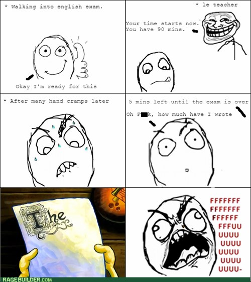 English Exams Are Stressful - Rage Comics - rage comics