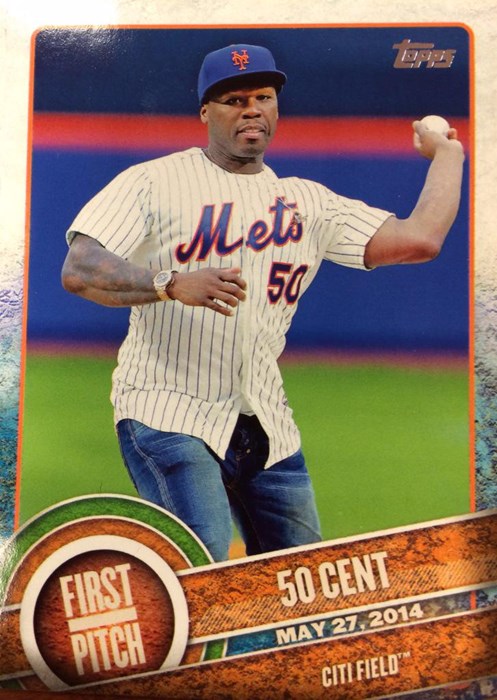 Topps is Making a Baseball Card Out of 50 Cent's Terrible Opening Pitch ...