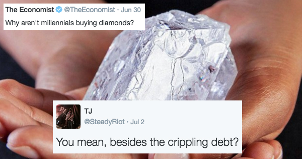 Think Piece Asks "Why Aren't Millennials Buying Diamonds?" So They ...