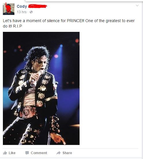 The Prince of Pop - Failbook - Failing On Facebook