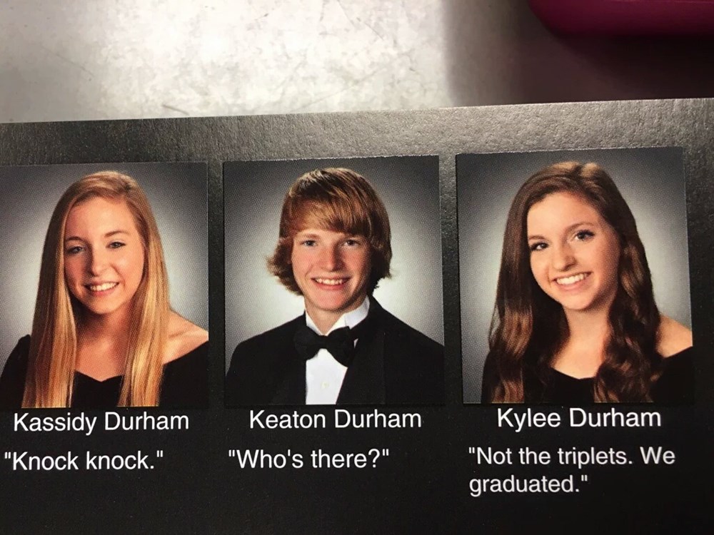 Three Cheers for These Senior Quotes By Triplets - FAIL Blog - Funny Fails