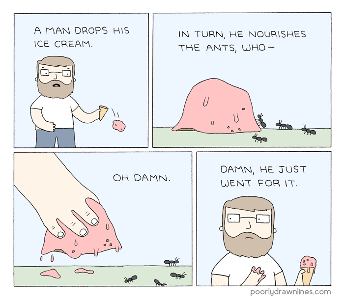 He Ant Gonna Waste No Ice Cream - Web Comics - 4koma comic strip ...