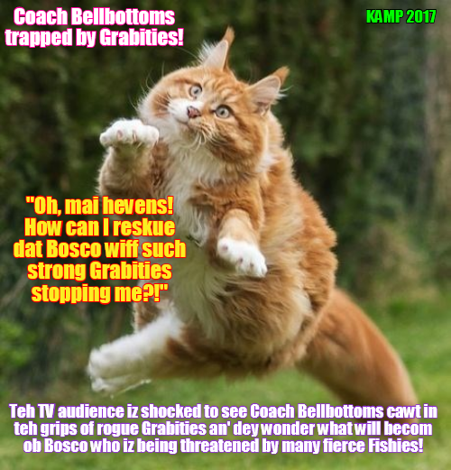 Wiff Bosco in peril in teh Deadly Deeps, Coach Bellbottoms wiff hims ...