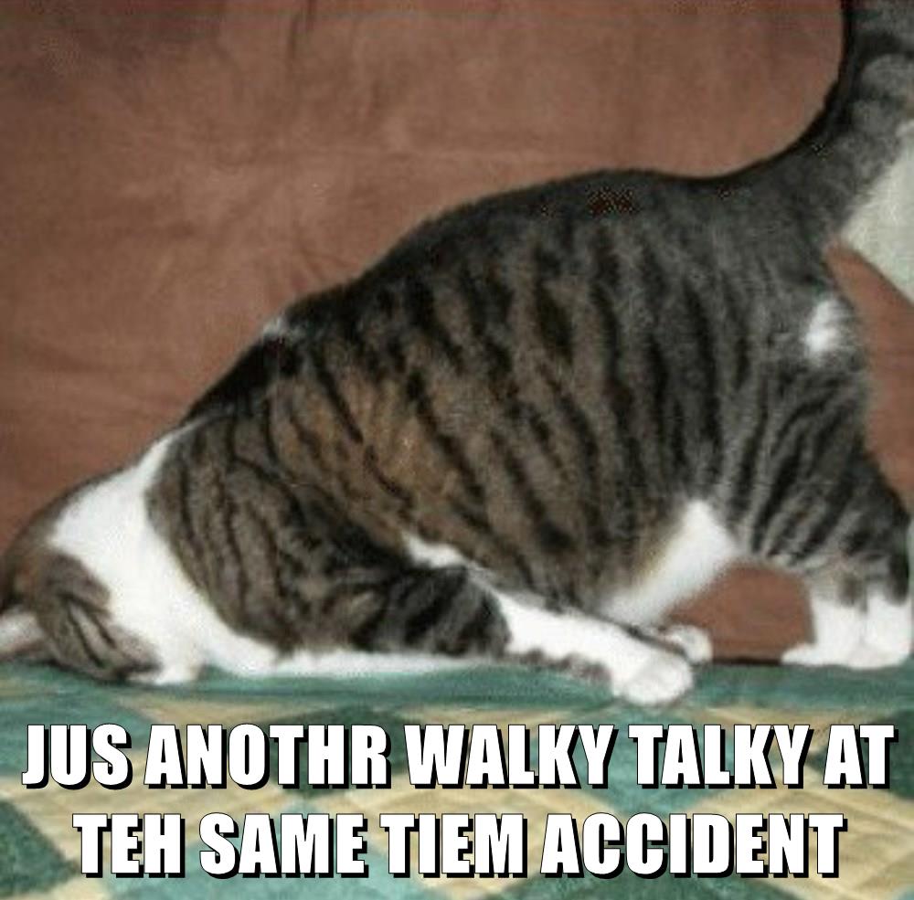 JUS ANOTHR WALKY TALKY AT TEH SAME TIEM ACCIDENT - Lolcats - lol | cat ...