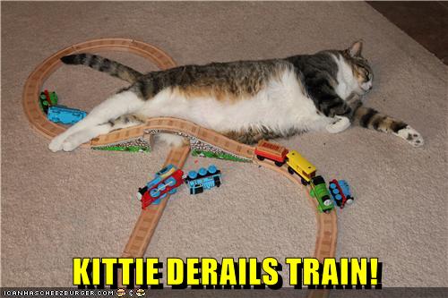 KITTIE DERAILS TRAIN! - Lolcats - lol | cat memes | funny cats | funny ...