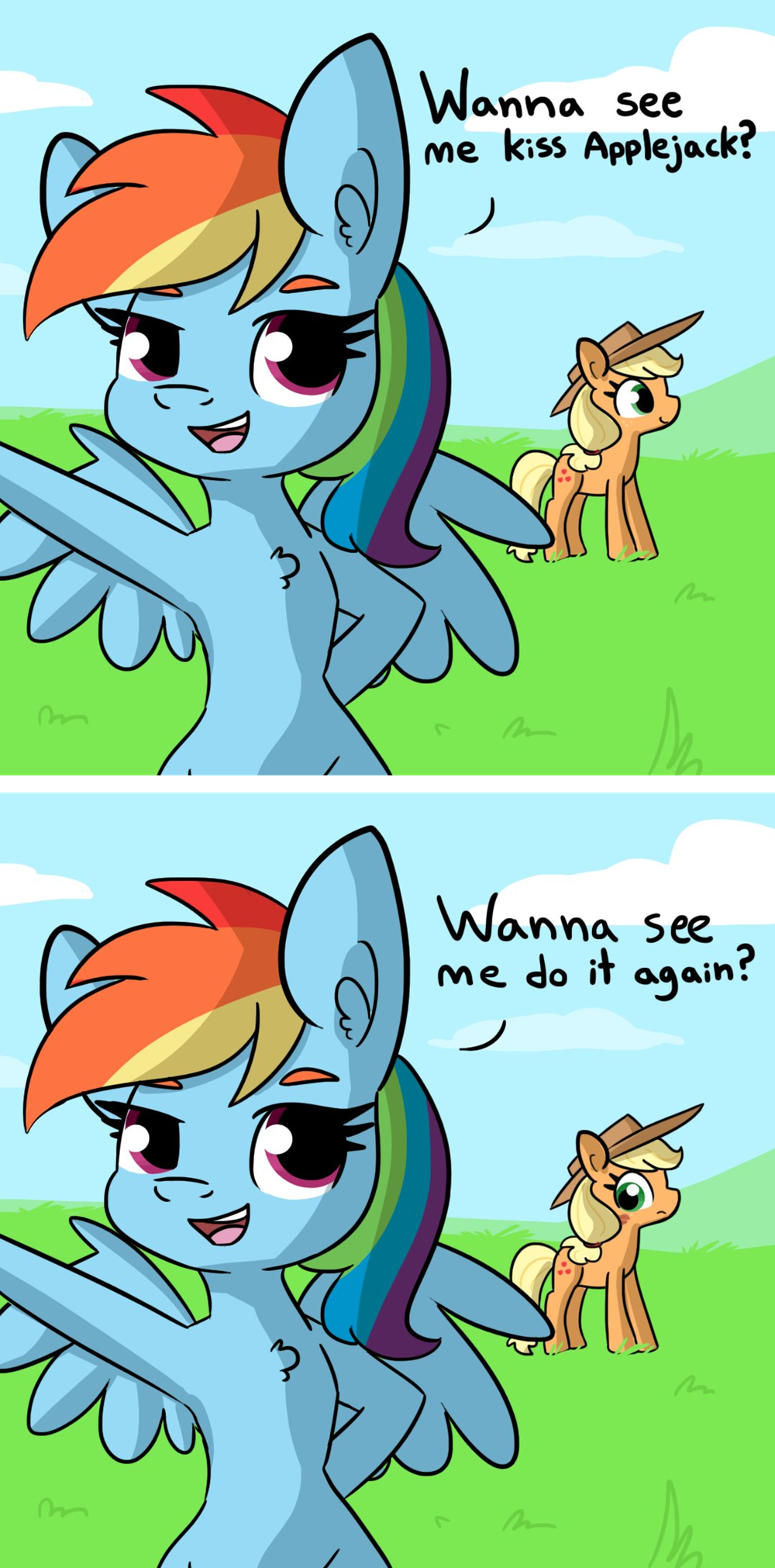 My Little Pony Friendship Is Magic Rainbow Dash And Applejack Kissing